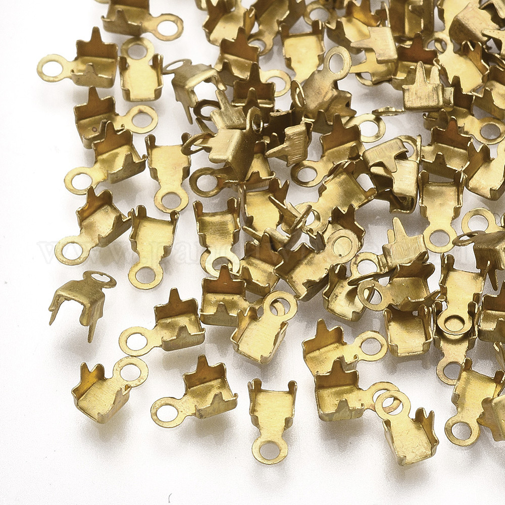 China Factory Brass Folding Crimp Ends, Fold Over Crimp Cord Ends ...