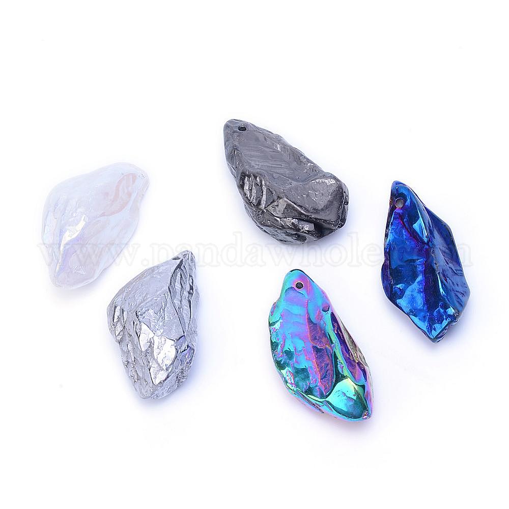 China Factory Plated Natural Quartz Crystal Big Pendants, Dyed, Mixed ...