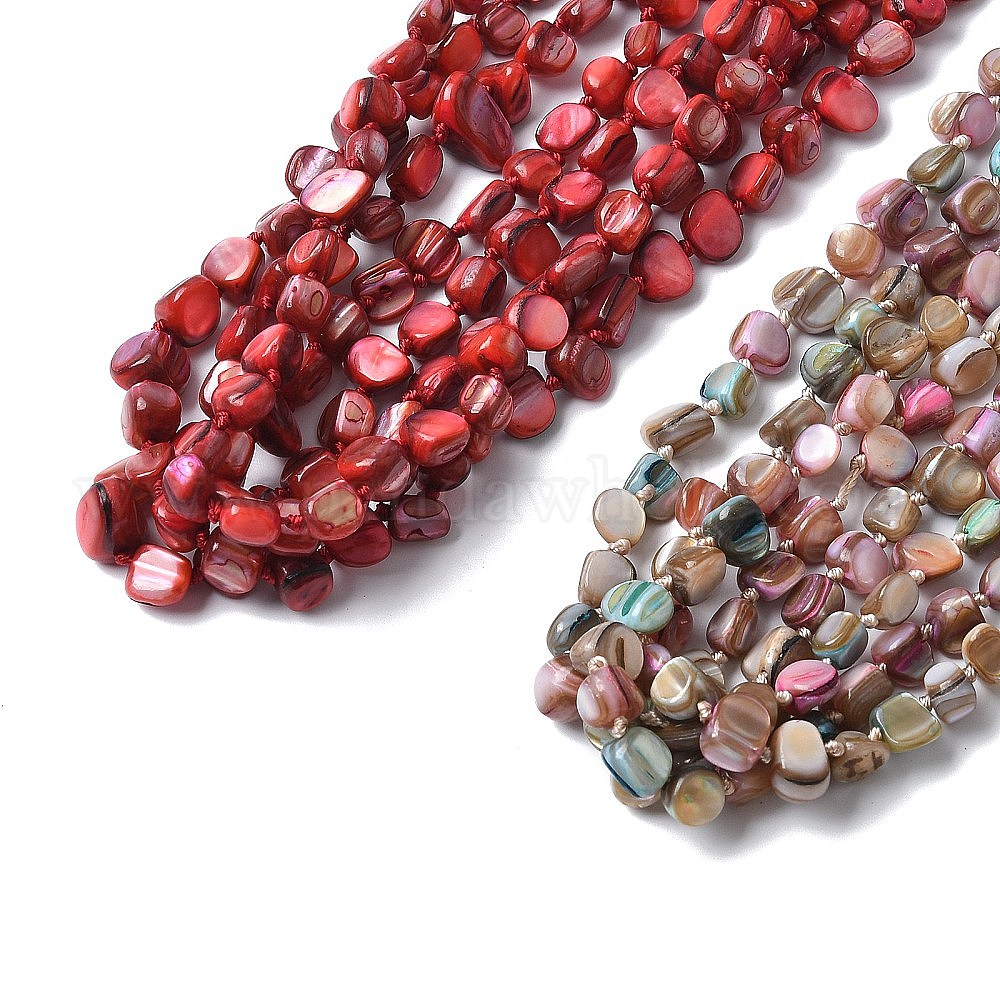 China Factory Bohemian Shell Chip 3 Layer Necklaces, with 304 Stainless ...