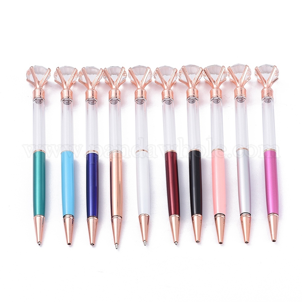 China Factory Big Diamond Empty Tube Black Ink Ballpoint Pens, with ...